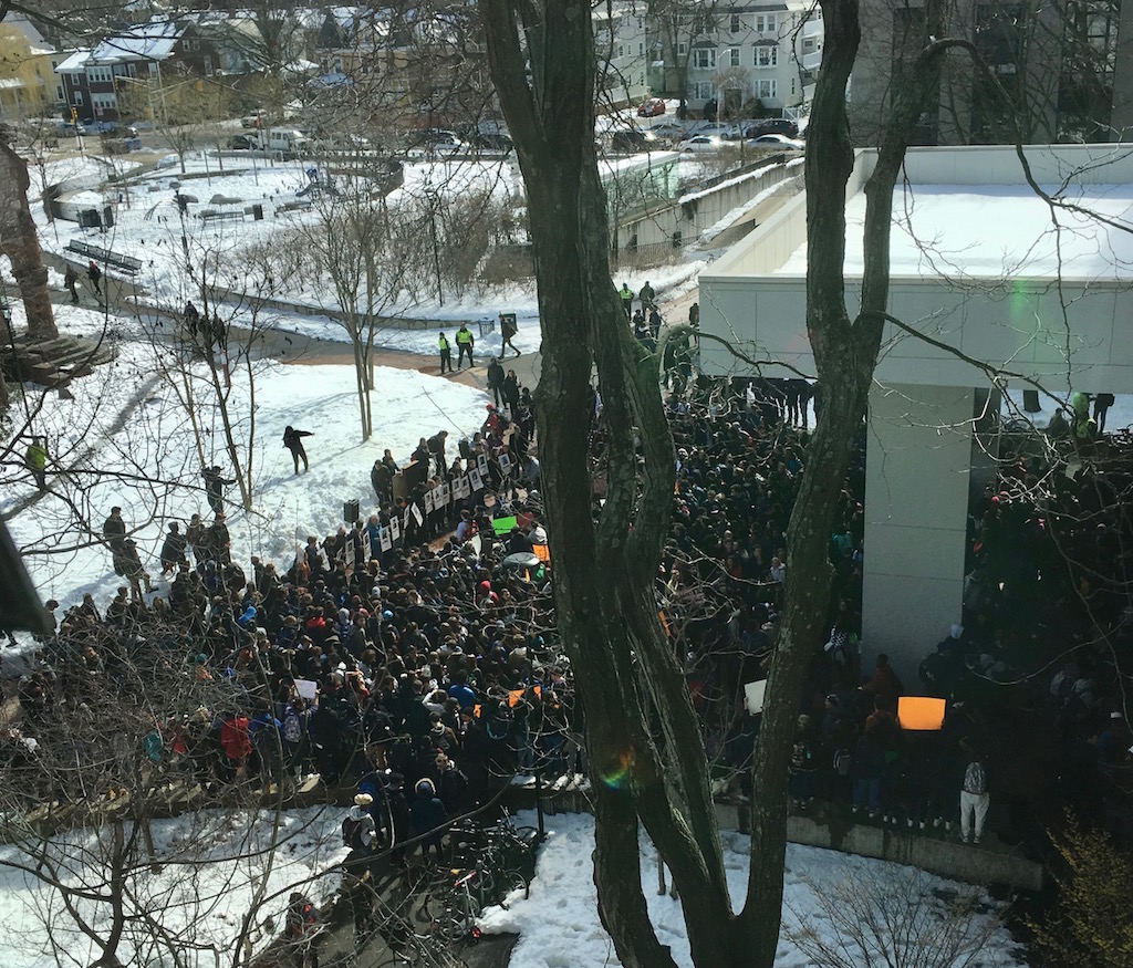 As second gun control rally is held outside, some students remain ...