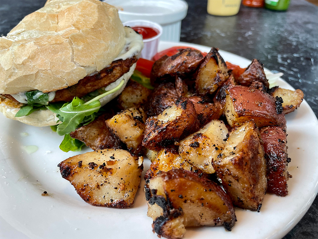 The infallible veggie burger at Miracle of Science - Cambridge Day