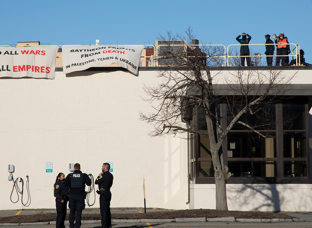 Protest of Raytheon profit from military sales ends with arrests of ...