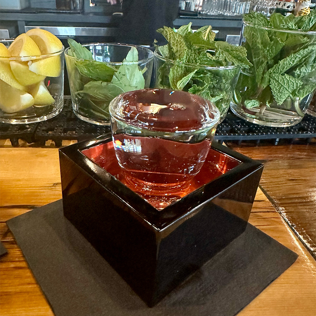 Masu sake boxes, basil and mapo fries at Shōjō - Cambridge Day